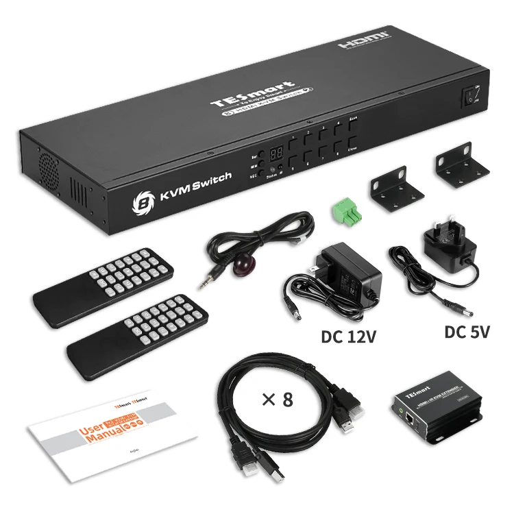 TESmart cctv video extender hdmi multiviewer matrix switcher 8 input 2 ...