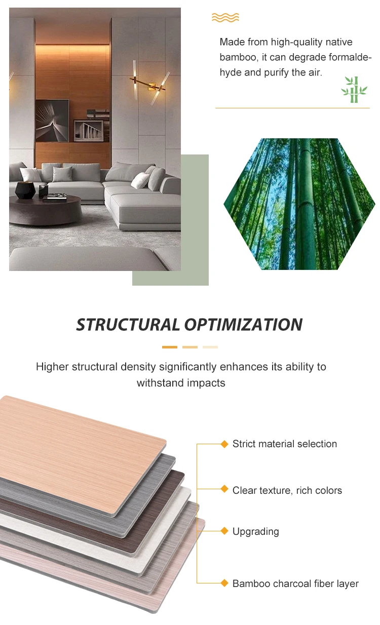 Wood Veneer Bamboo Fiberboard Integrated Wall Panel Solid Tv Background Wall Decorative Wall ...