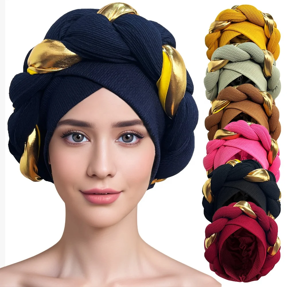 Head Wrap Headtie Beautiful Space Layer Two-color Braid Scarf Hair ...