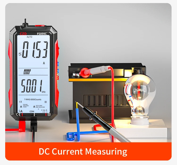 Super Full Screen Rechargeable Multimeter - 6000 Counts