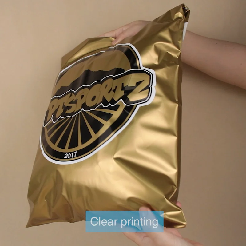 Custom Printed Logo Self Sealing Gold Poly Mailer Clothing Packaging ...