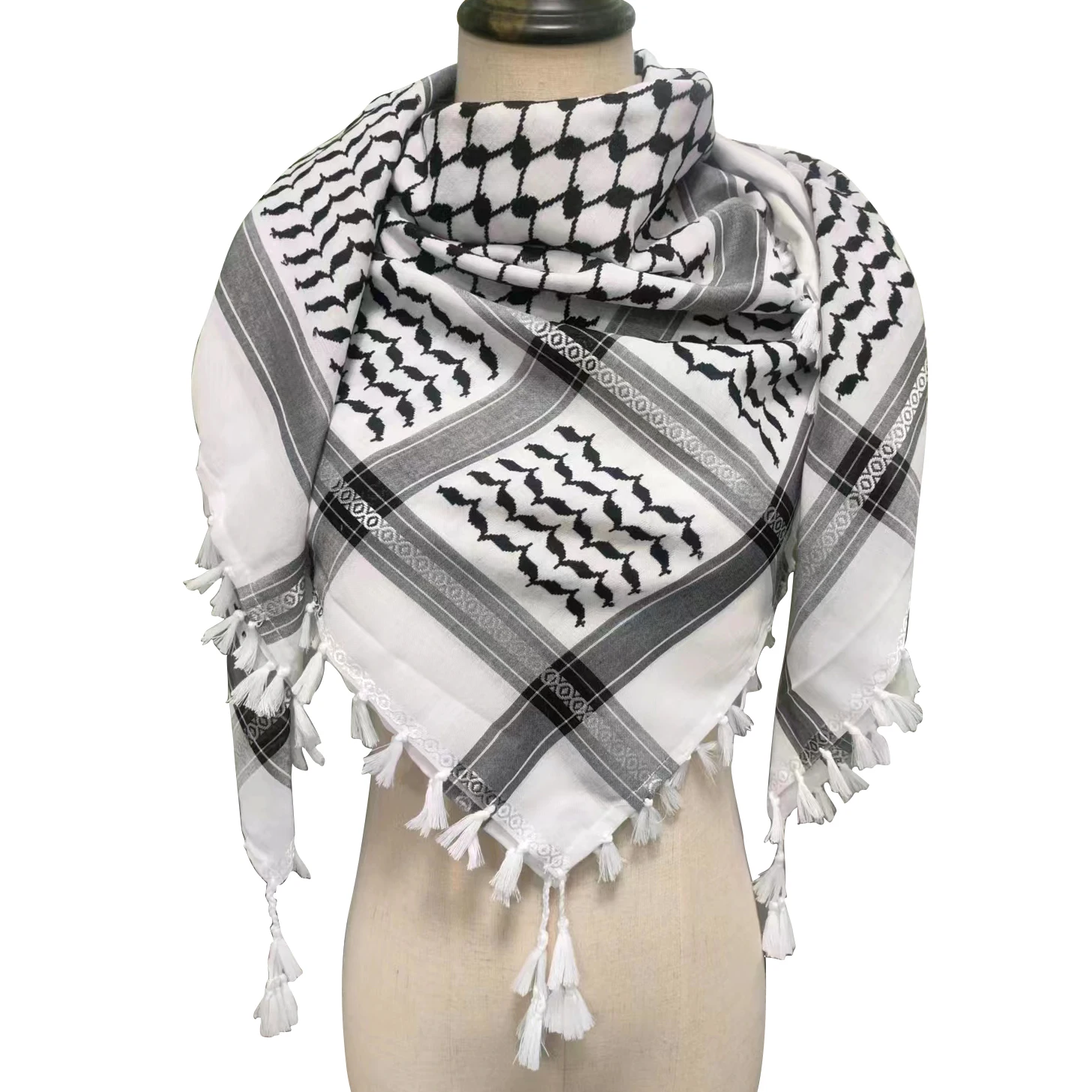 Original Kuffiyeh Cotton Woven Palestine keffiyeh Royal Shemagh Scarf ...