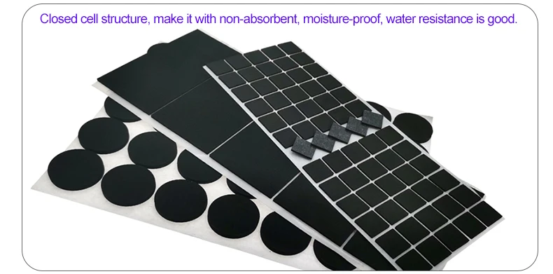 White Black Square Round Double Sided Foam Tape - Strong Adhesive