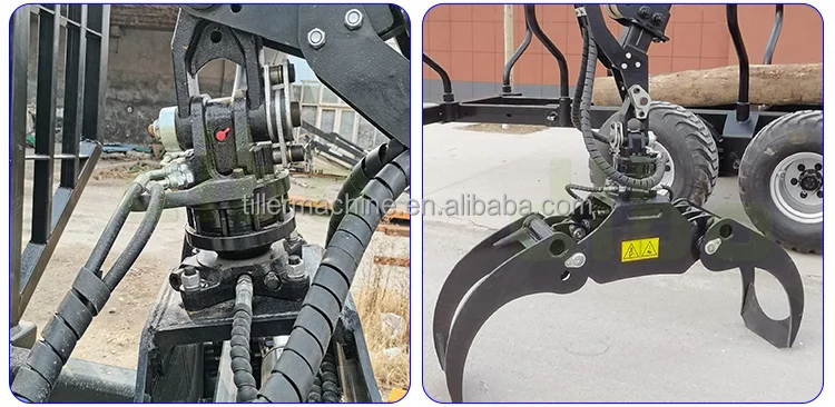 Heavy Type Grapple Log Loader Compact Tractor Trailer With Log Grapple ...