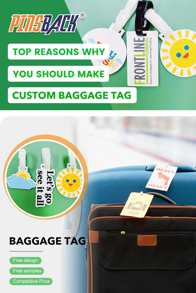High Quality Custom Cute Carton Luggage Tag Trolley Luggage Pvc Soft ...