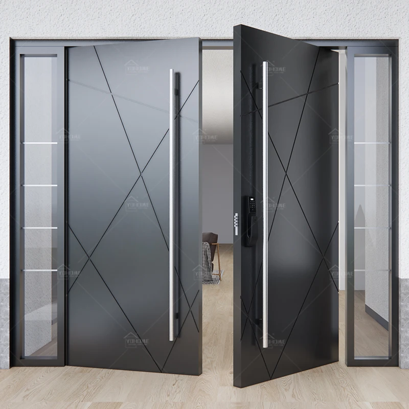 Yohome Aluminum Double Leaf Door Exterior Entry House Aluminium Front ...