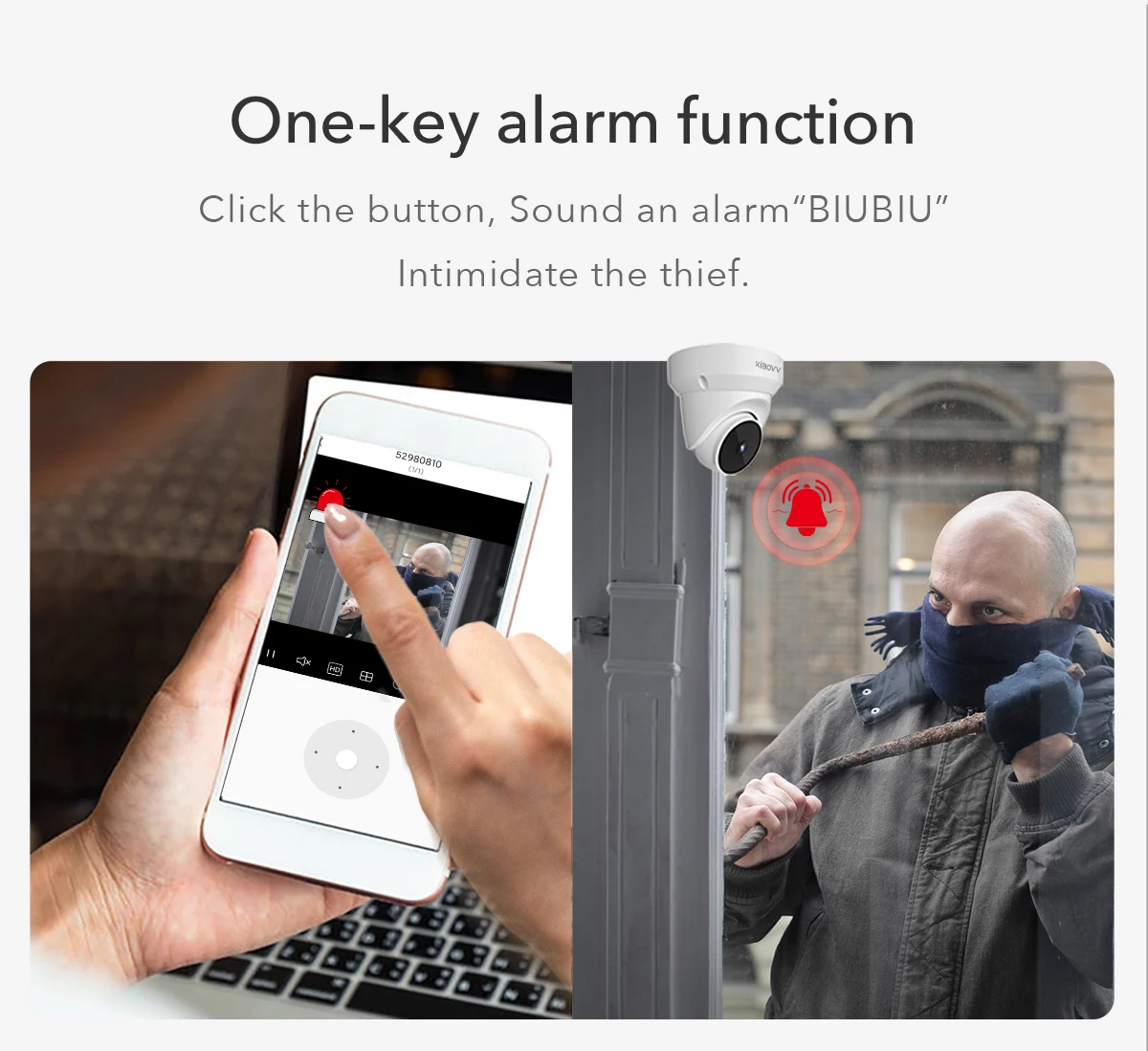 V380 Q1 3MP Turret Camera Night Vision CCTV Camera Alarm Push Wifi ...