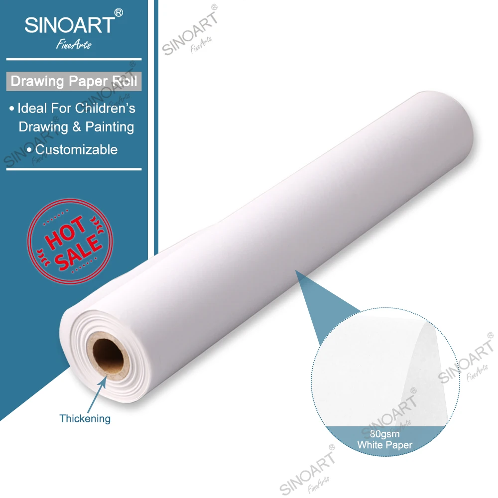 Sinoart 80gsm White Drawing Paper Roll Professional Painting Paper Roll ...