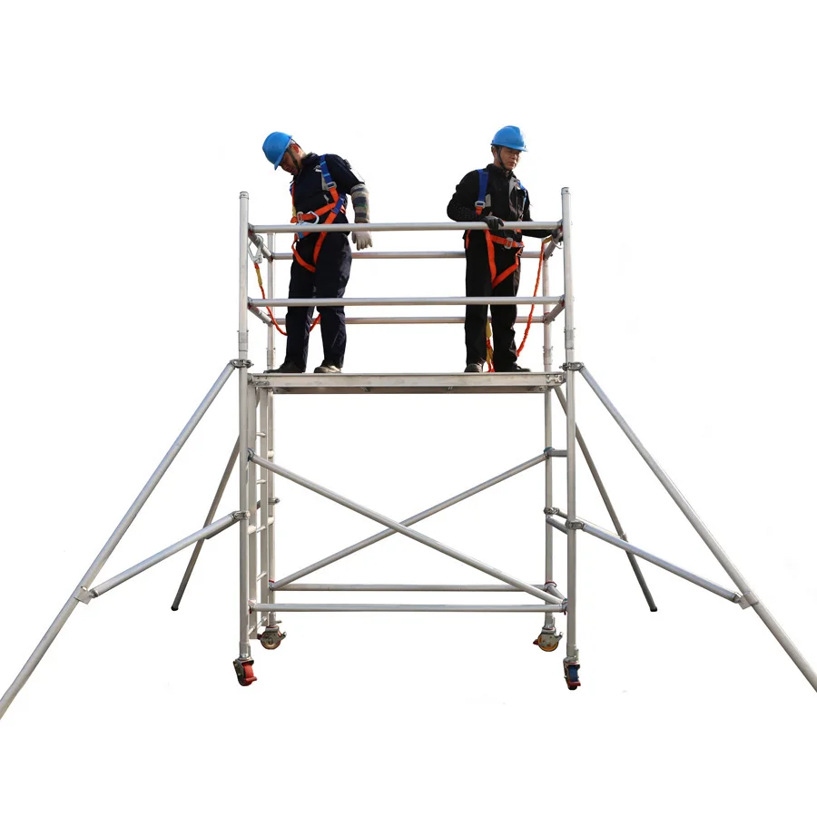 Aluminum Mobile Scaffolding 6 Meter Double Width Euro Scaffold Platform ...