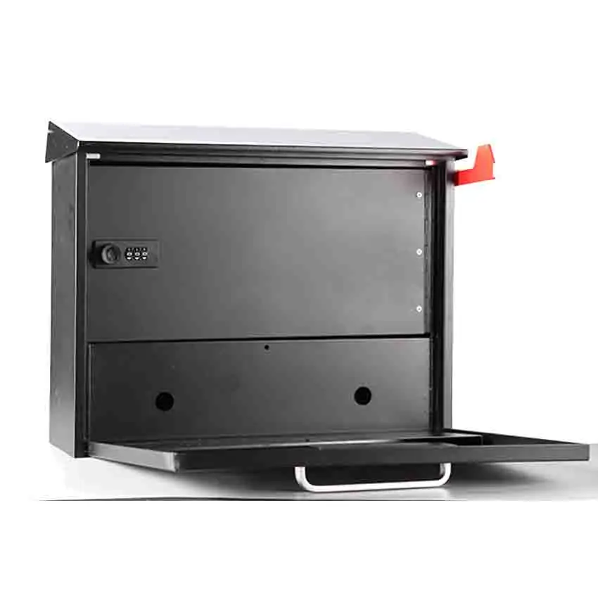 Black Wall Mount Locking Mailbox With Code Lock - Buy Mail Box Metal ...