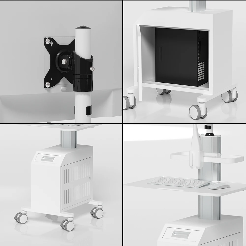 Medical Trolley Cart For Hospital Dental With Monitor Mount Oral ...