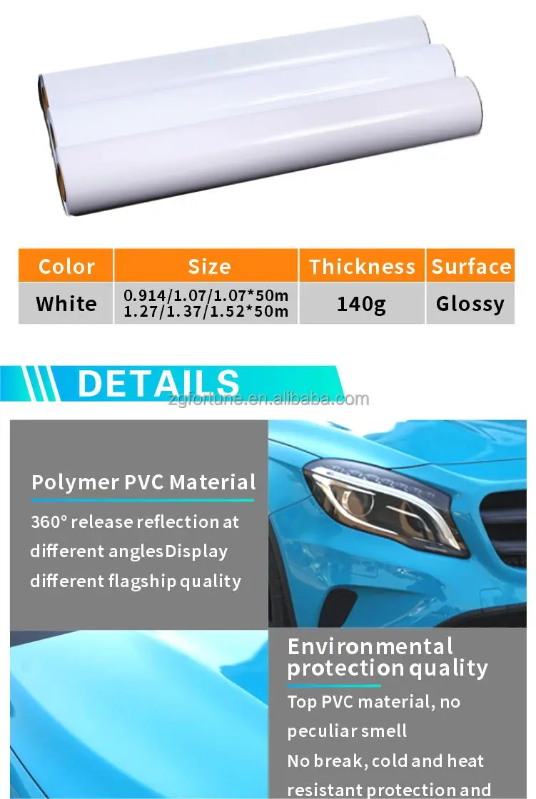 Glossy White Transparent Pvc Car Vinyl Sticker Eco Solvent Warp Inkjet ...
