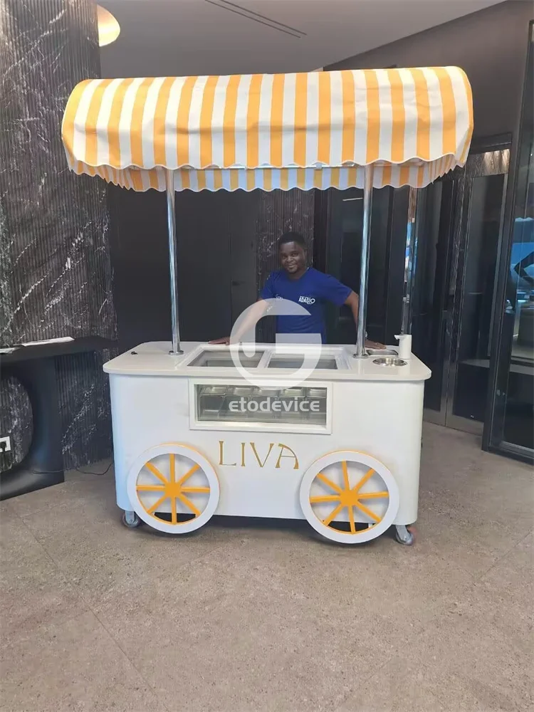 Hand Push Gelato Showcase Cart Freezer Ice Cream Vending Carts| Alibaba.com