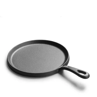 Cast Iron Griddle Pre-seasoned Round Pizza Pan With Handle Perfect ...