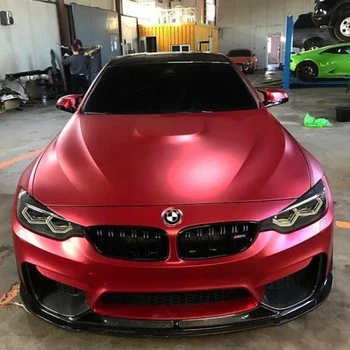 3m Matte Chrome Red Vinyl Wrap Car Wrapping Vinyl Pet Pvc Air Bubble ...