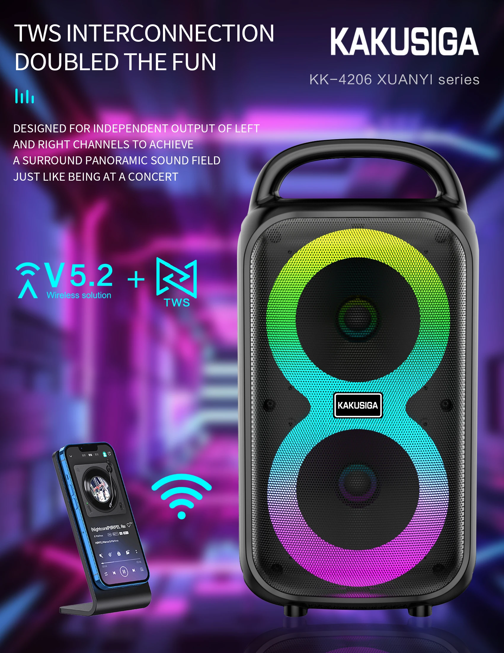KAKUSIGA Portable Microphone - Perfect for Karaoke & Outdoor