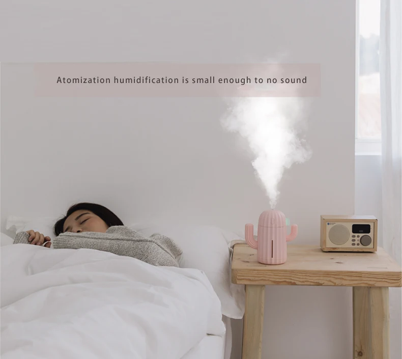 Mini Cactus Shape Air Humidifier Desktop Car Mist Spray Humidifier ...