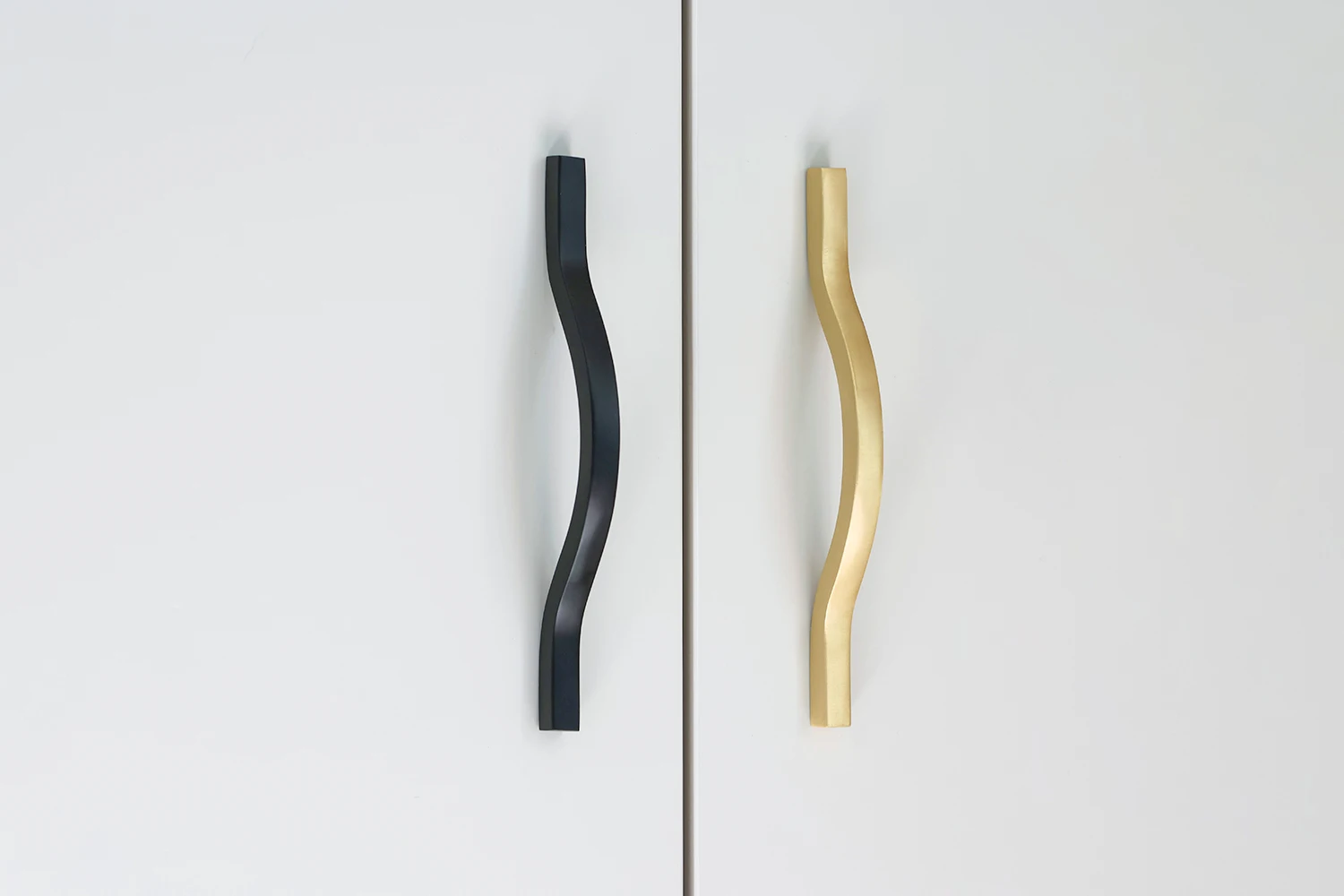 Solid Brass Pull Modern Curved Arch Drawer Handles Cupboard Kitchen ...