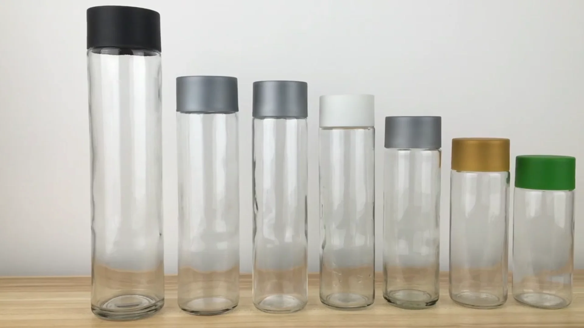 Custom 500ml Matte Black Water Glass Bottle With Plastic Lid - Buy ...