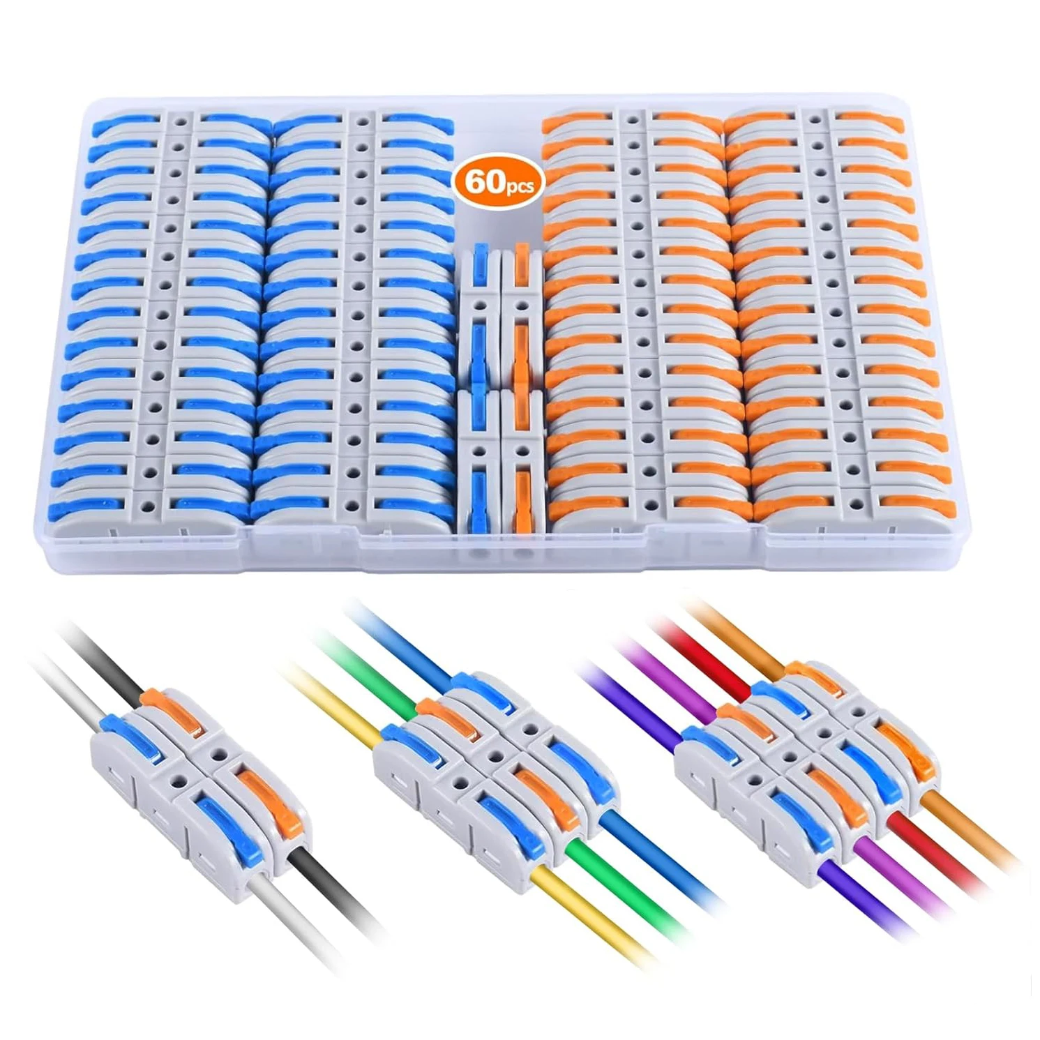 Push Connector Quick Connect Style Spring Splice Electrical Cable Lever ...