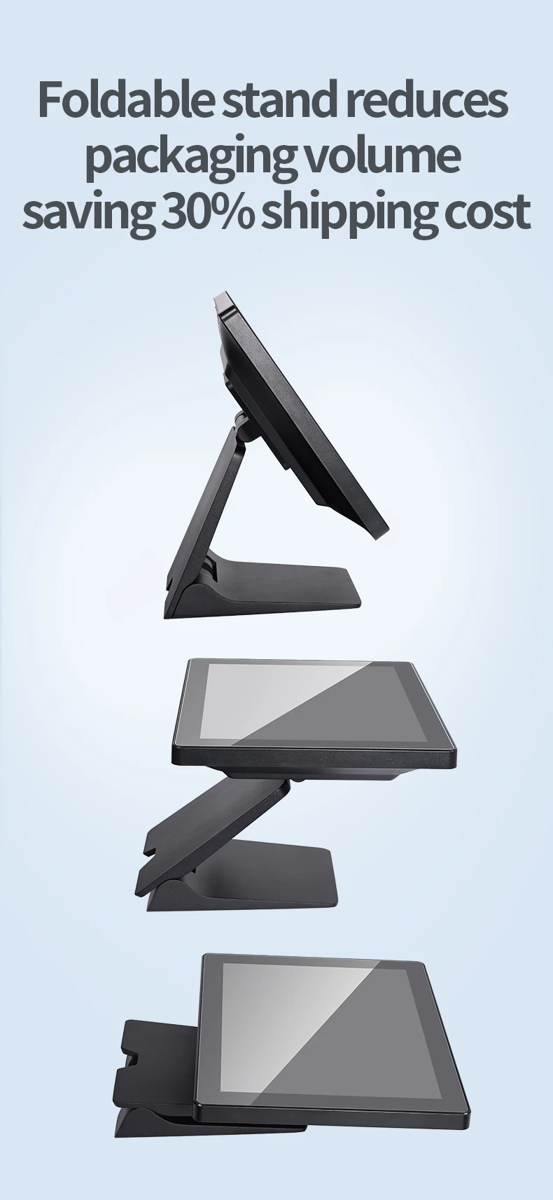 High Quality Foldable Aluminum POS Machine for Restaurants