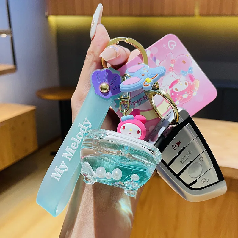 Sanrio Liquid Keychain Kawaii Cartoon Moving Liquid Oil Floating Doll ...