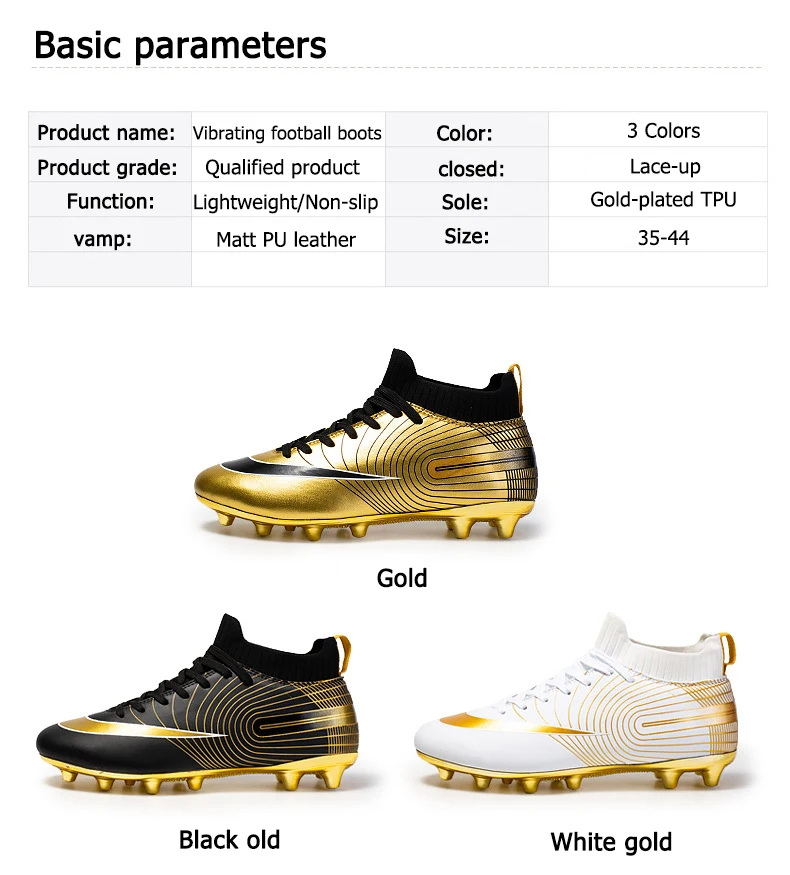 Fashion Chunky Vibrating Football Boots For Men Outdoor Sports Soccer ...