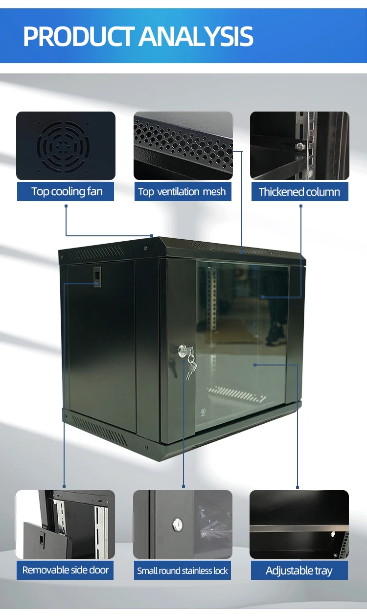 9U Wall Mounted Network Cabinet - Secure & Versatile Storage