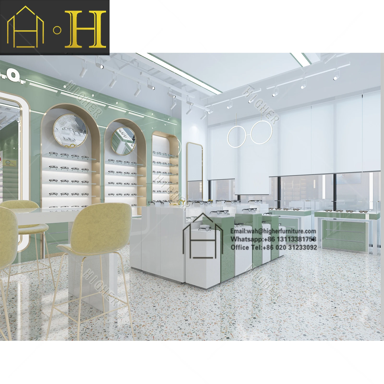 Vintage Optical Store Concept Optical Display Stand Furniture ...