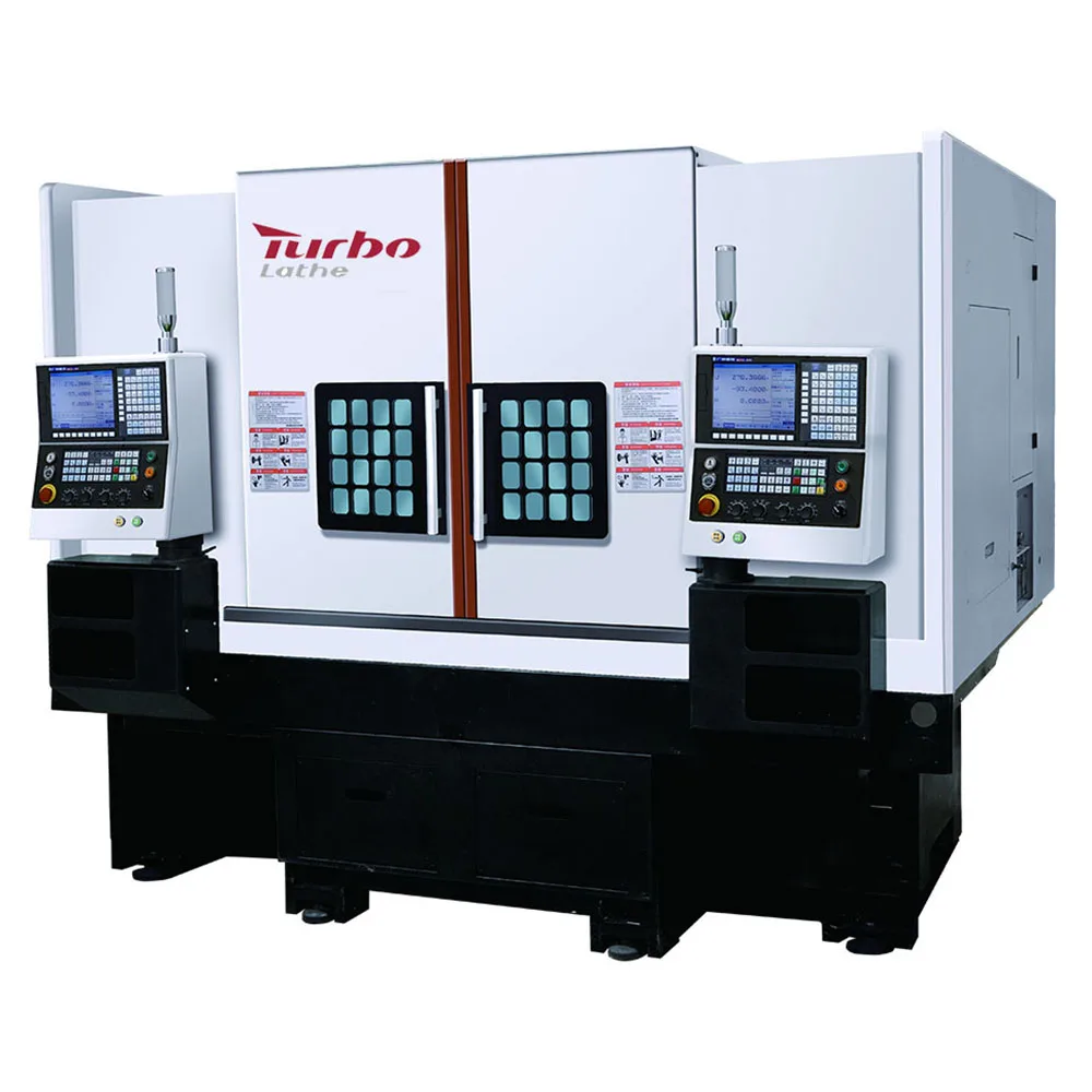 Four Axis Twin Spindle 11kw Main Motor Power Automatic Vertical Lathe ...