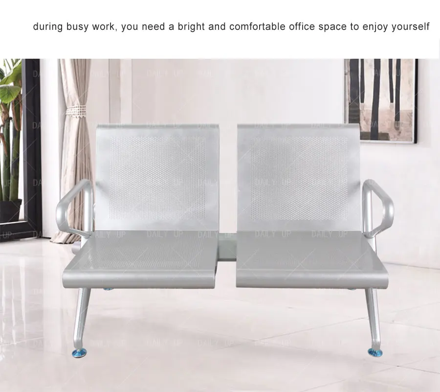Stainless Steel Public Bench With Armrests Solid Beam Seating ...