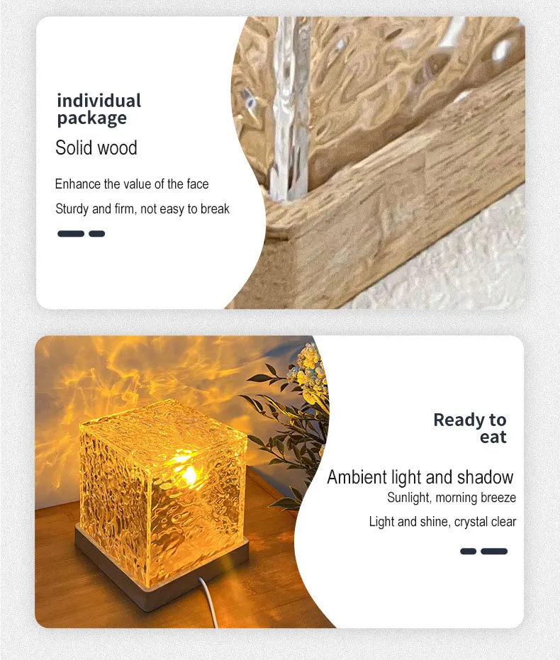 Rotating Water Ripple Atmosphere Acrylic Light Starry Sky