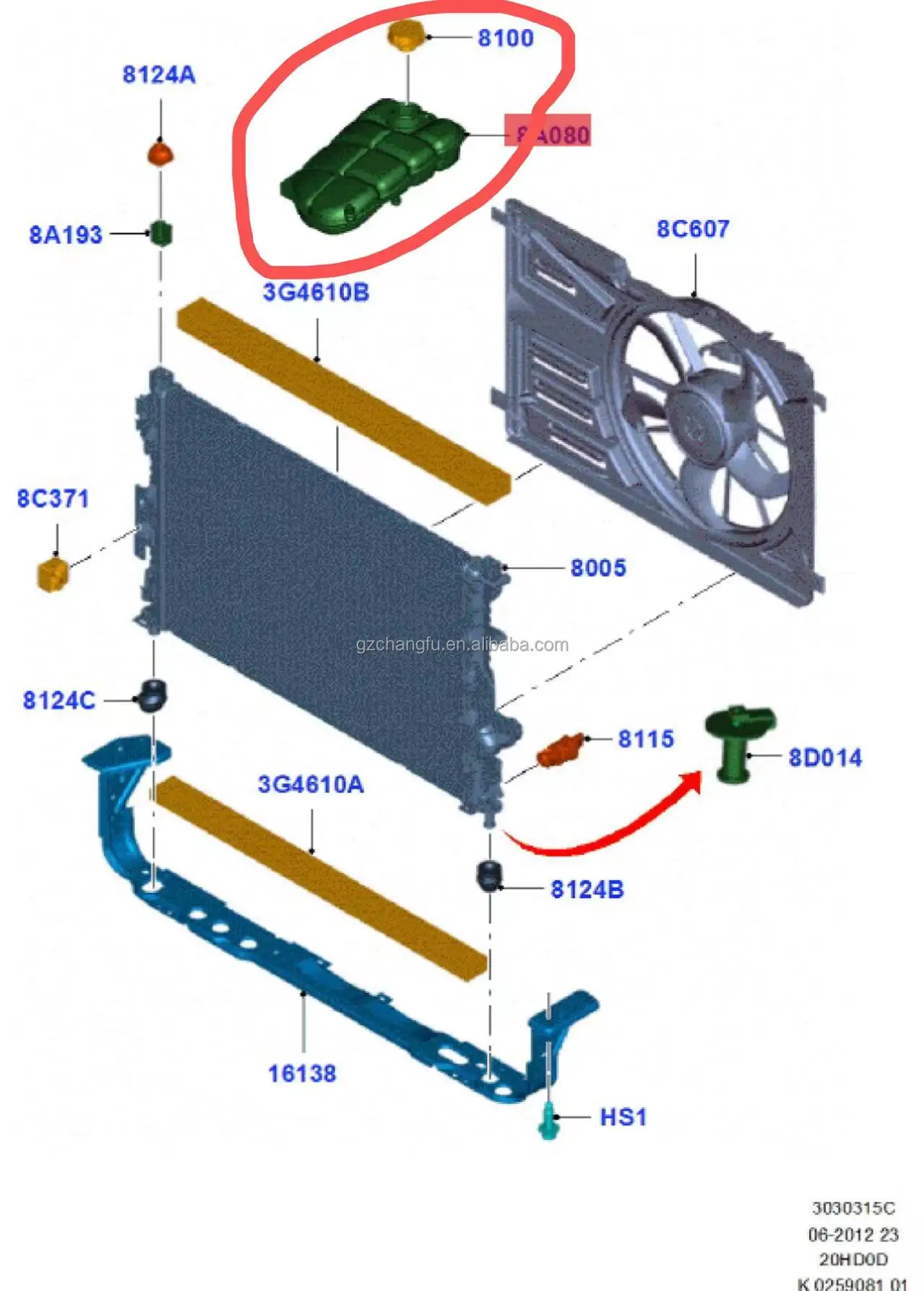 Car Expansion Coolant Radiator Reservoir Tank for Ford Kuga/escape