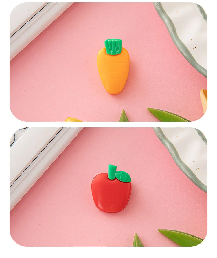 Cartoon Fruit Design Plastic Paper Clip Kawaii Stationery Clips ...