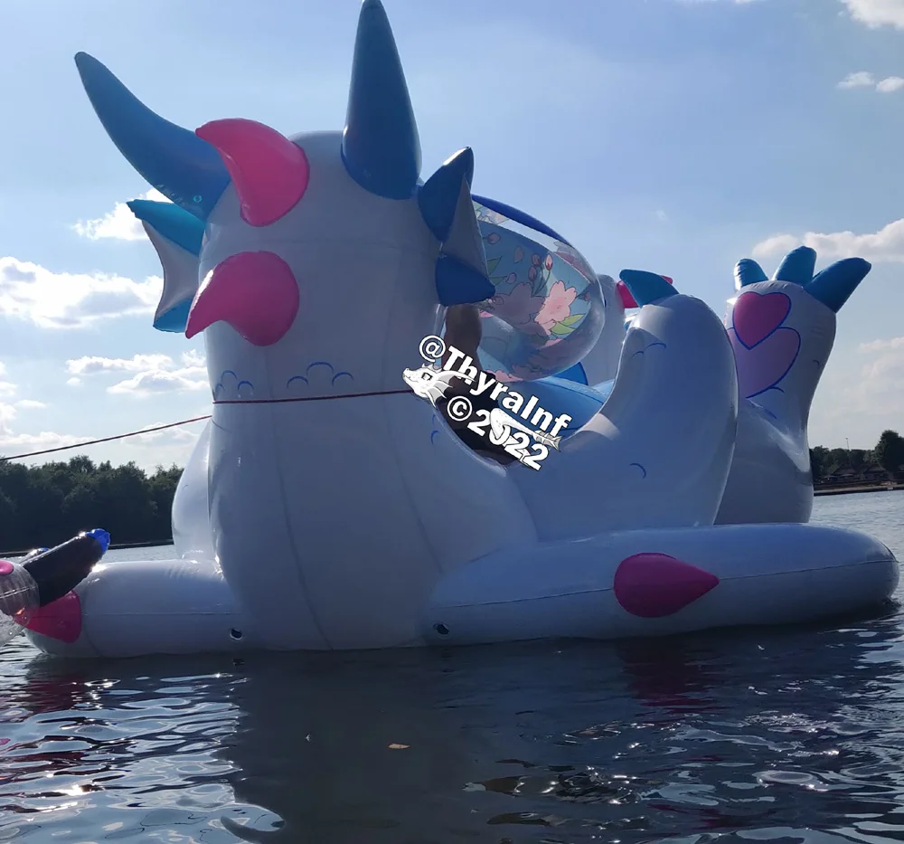 Beile customize pvc cartoon Inflatable white dragon model water toys| Alibaba.com