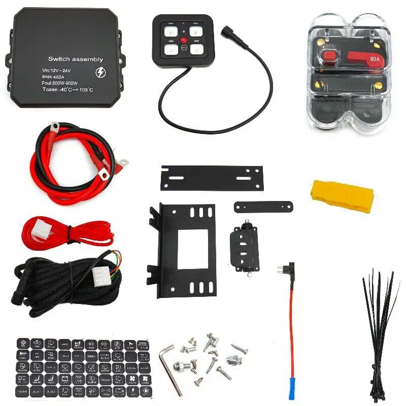 4 Gang Switch Panel with Relays Box Auto Dimmable Backlit Switch Panel ...
