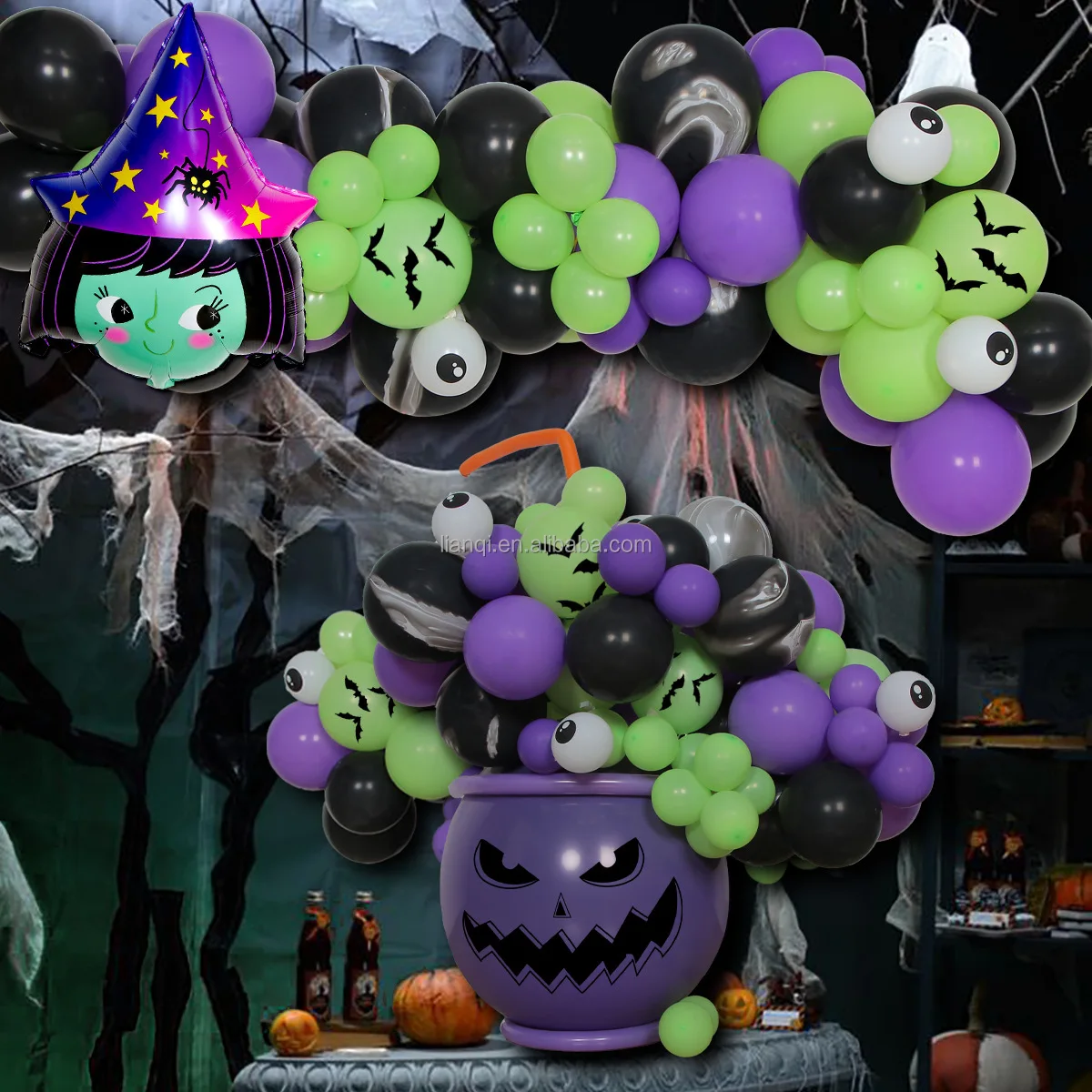 Skeleton Balloons - Spooky Halloween Party Decor Kits