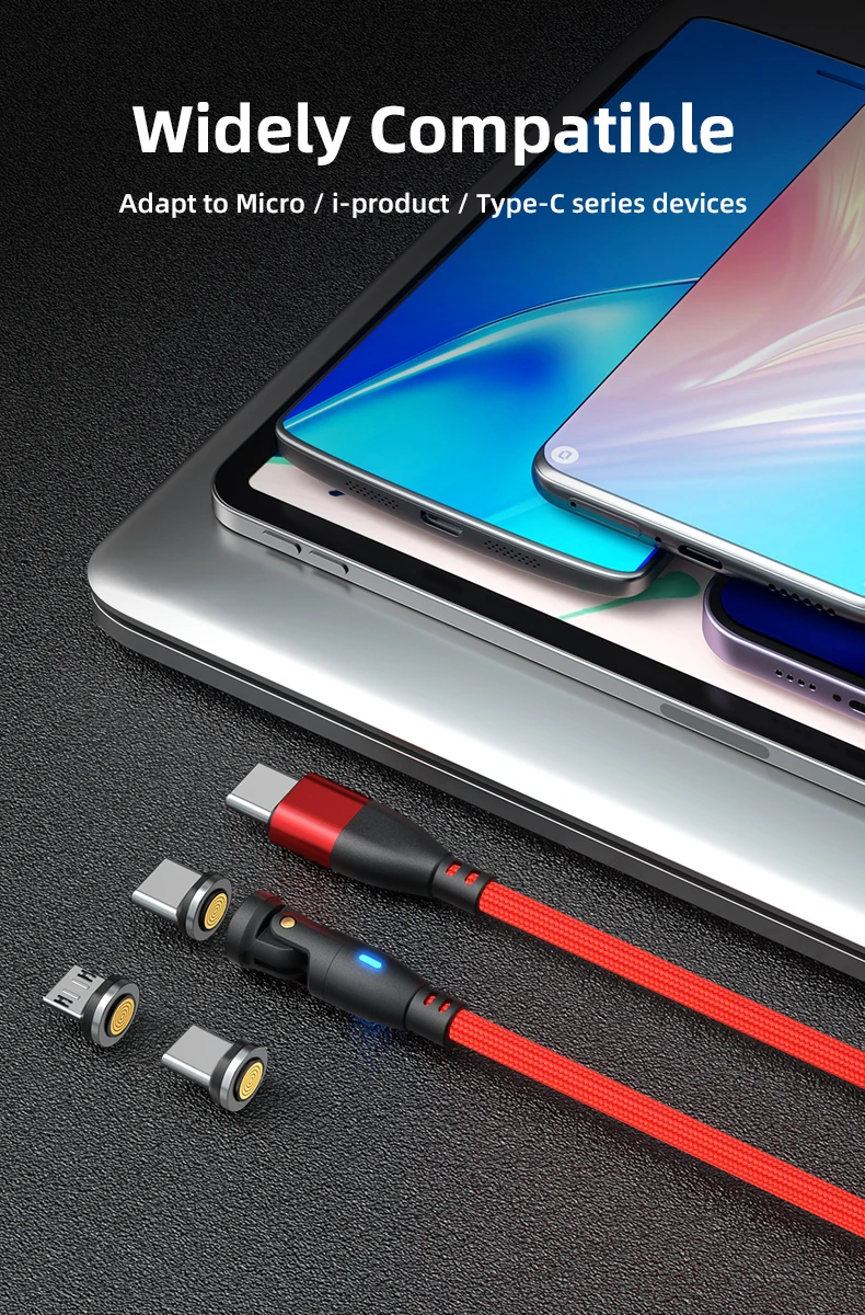 100w Pd3.0 Rotating 3a Magnet Folding Type Rotational Usb Cords 540 3 ...