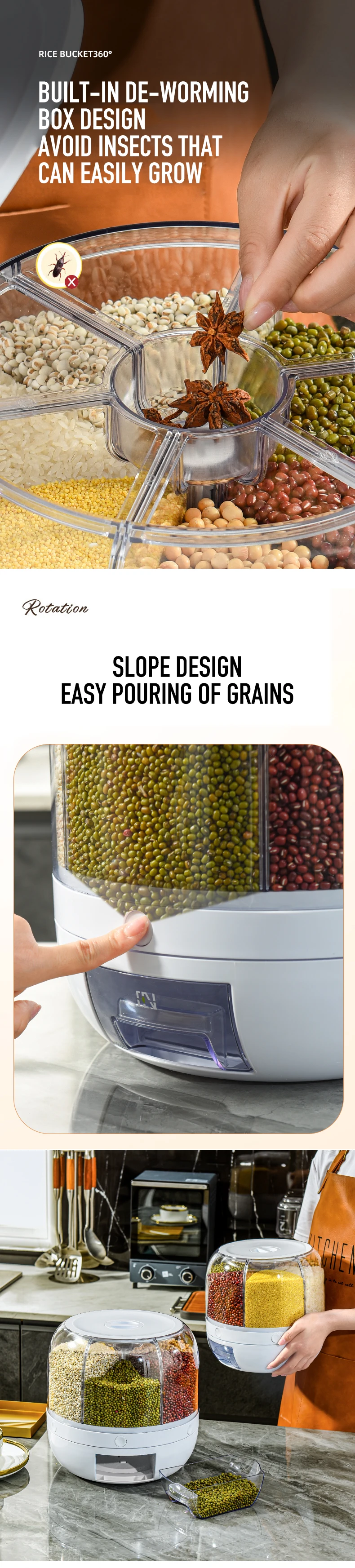 360 Grain Dispenser - Efficient Food Storage Solutions