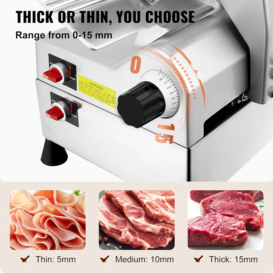 Automatic Meat Slicer 540w Electric Deli Food Slicer With Removable 10 ...