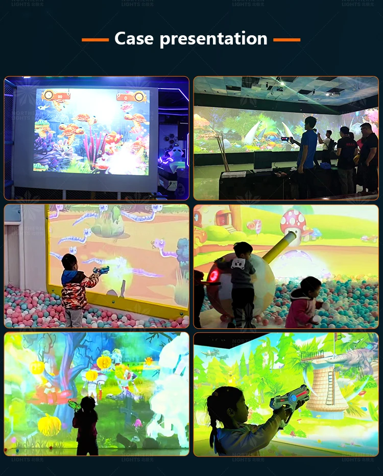Indoor Children Playground Infrared Gun Interactive Wall Projection ...