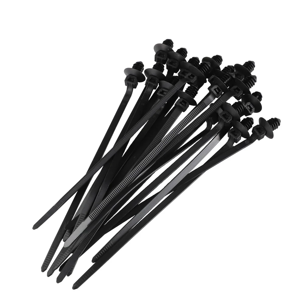 Nylon Black Cable Tie Holder Push Mount Car Auto Cable Tie High Tensile ...
