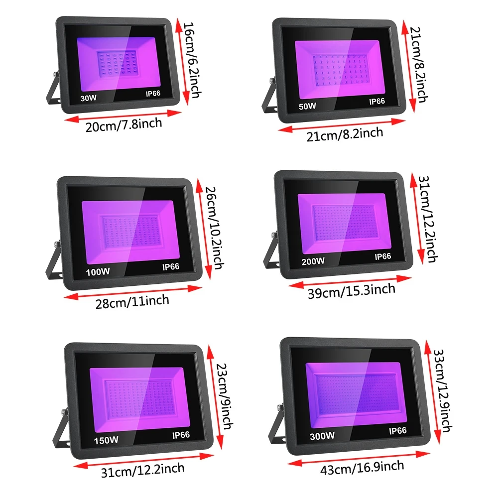 100W 150W UV Spotlight Ultraviolet Flood Light Party Halloween 365 nm 395nm Led Floodlight UV ...