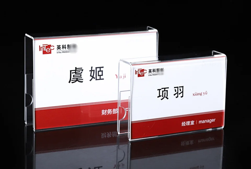 Transparent Acrylic Custom Logo Desktop Triangle Name Plate/sign For ...