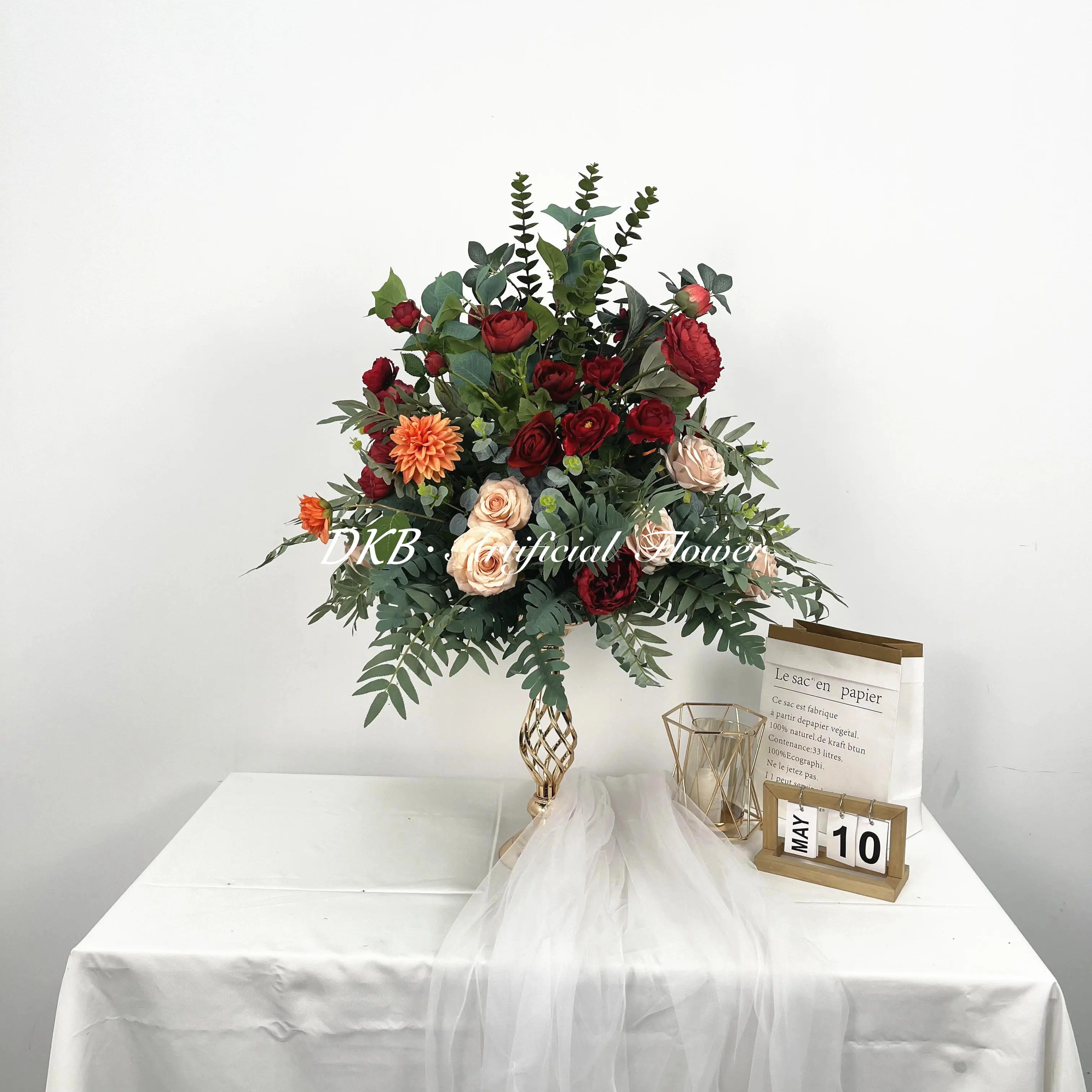 Luxury Wedding Centerpieces Large 80cm White Artificial Rose Flower ...