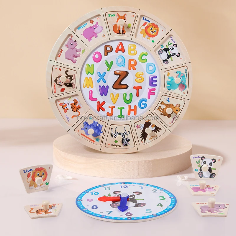 Children Shape Sorting Game Hand Grab Puzzles Board Wooden Clock ...