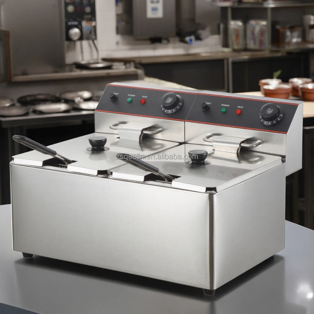 Professional 6l Commercial Electric Double Tank Deep Fryer New ...
