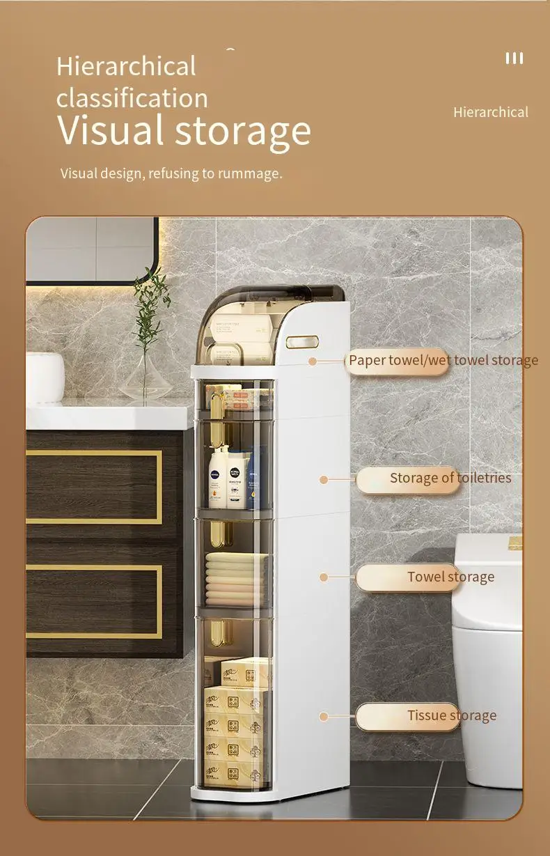 Rmier Plastic Bathroom Crevice Storage Cabinet Household Drawer Style ...