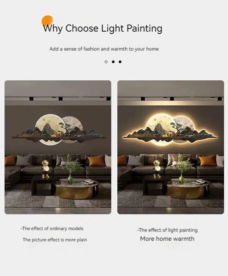 New Chinese Tree Style Acrylic Wall Decor with LED Light - Modern Wall ...
