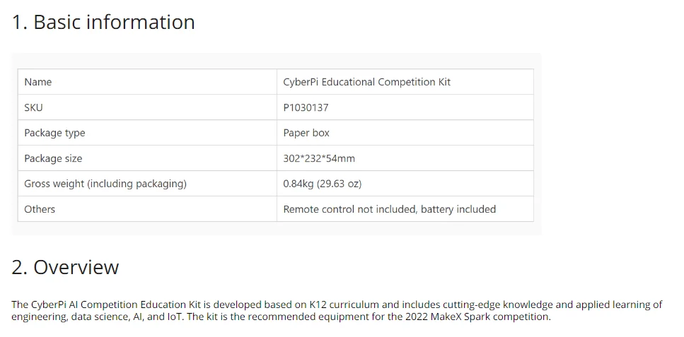 Makeblock Cyberpi AI Educational Competition Kit for 2022
